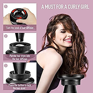 Hair Diffuser, Diffuser Attachment for Hair Dryer, Hair Diffuser For Curly Hair, Diffuser Hair Dryer, Universal Blow Dryer Defuzzer 1.4-2.4'' Nozzle, Anniversary Birthday Gifts for Women Her