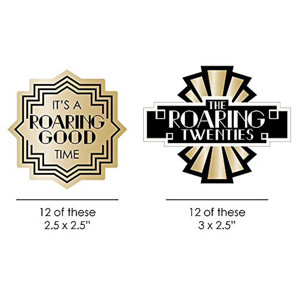 Roaring 20's - Paper Straw Decor - 1920s Art Deco Jazz Party Striped Decorative Straws - Set of 24