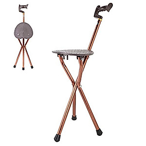 Asixxsix Walking Cane, Widened Folding Aluminum Alloy Durable Walking Chair for Outside