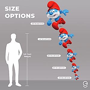 EGD Papa Smurf Smurfs Peel and Stick Wall Decal I EGD X The Smurfs Series I Baby Girl or Boy I Nursery Wall Decal for Baby Room Decorations I Mural Wall Decal Sticker (Wide 20"x 26" Height)