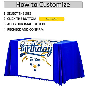 XINYIMAI Custom Table Runner, Customize Tablecloths with Business Logos or Your Text and, Personalize DIY The Tablecloth with Your Image, Suitable for Birthday, Party, Wedding, Holiday Decorati