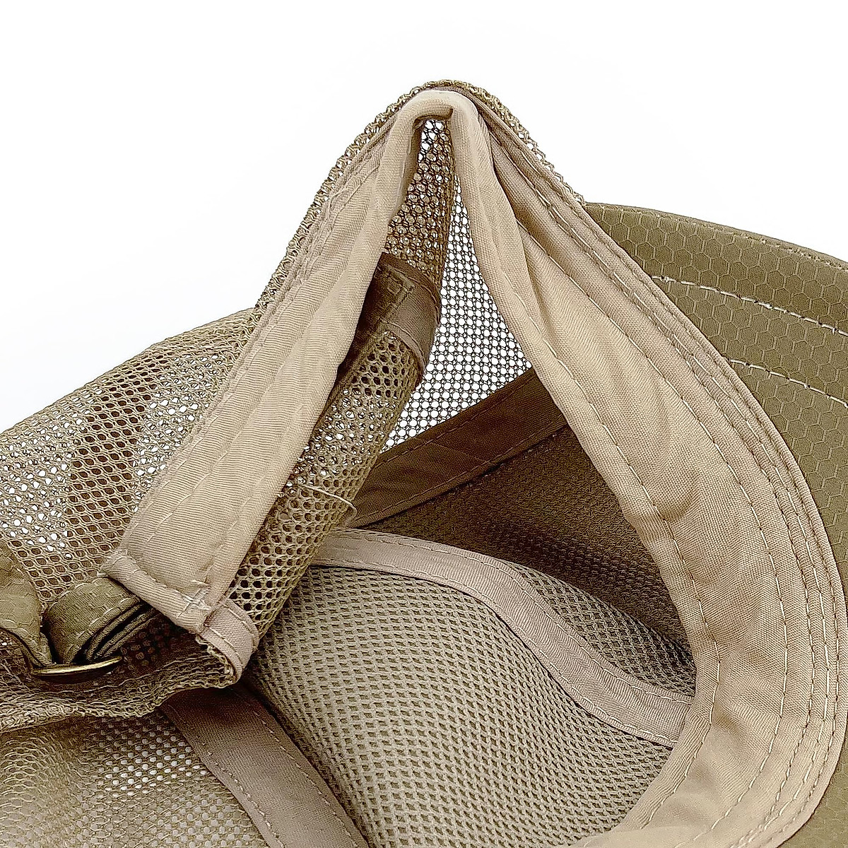 REDSHARKS mens Short Bill Quick Dry Brim Mesh Back Trucker Baseball Dad Cap, Khaki, 7