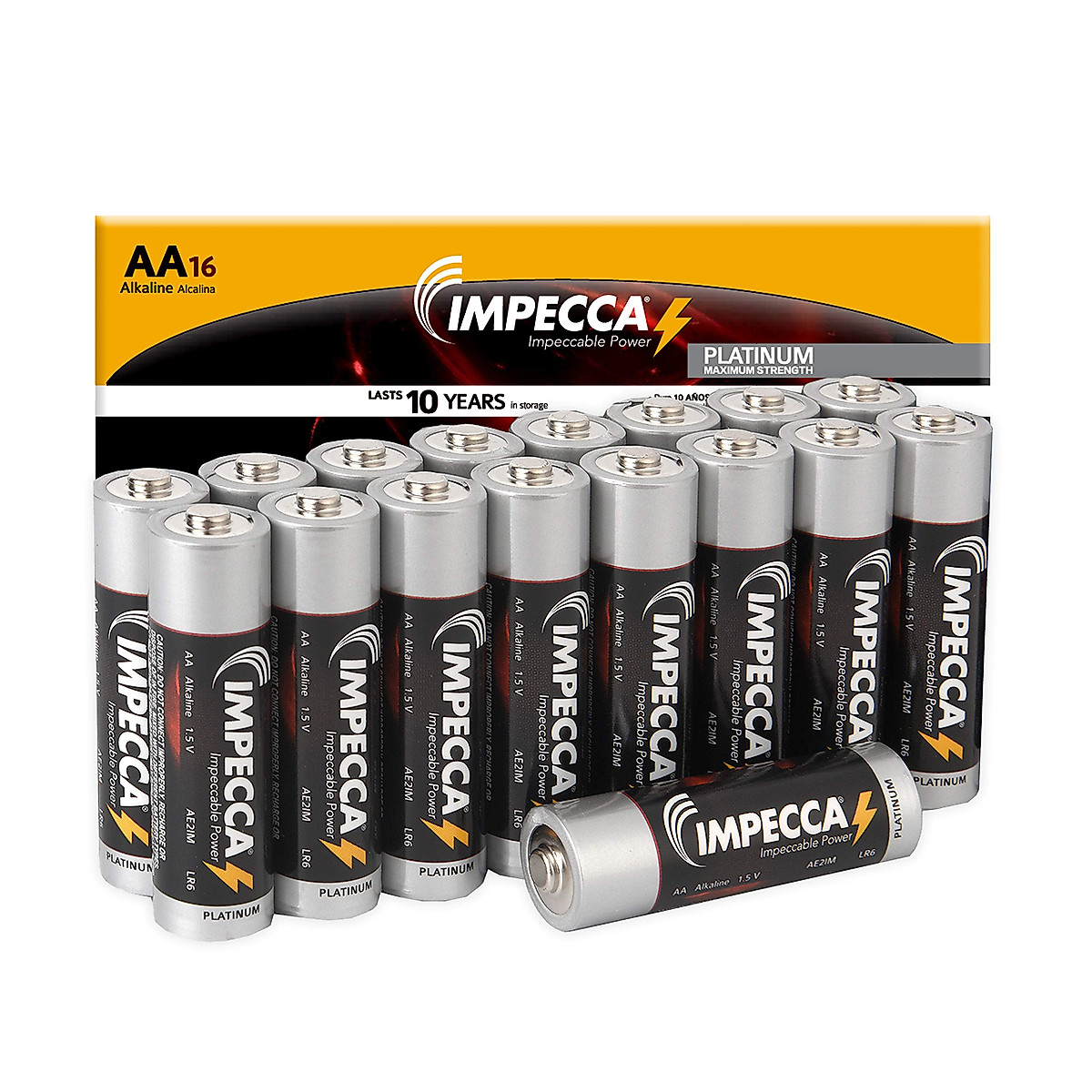 Impecca 400-Count AA Batteries High Energy Premium Alkaline Battery 1.5 V (4 Boxes of 100 Batteries - AA Size), Leak Resistant 10-Year Shelf Life, Ideal for Office/Wholesale/Medical/Education/Home
