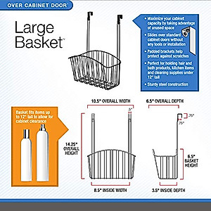 Spectrum Diversified Over-The-Cabinet Contempo Basket, Large, Chrome