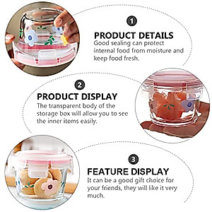 UPKOCH Microwave Containers Airtight Lid Dips Lunch Storage Practical Ml Jam A Prep Jars Round Container On- for Style Food Sealed Case Lids Safe Meal Great Locking Snacks Freezer