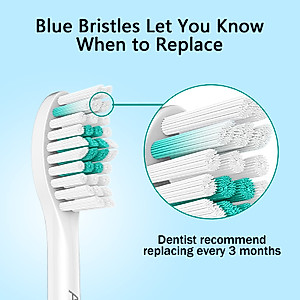 Aoremon Replacement Toothbrush Heads Compatible with Philips sonicare E-Series, 6 Pack Replacement Brush Heads Come with Caps