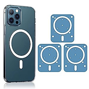 Cuniadwne 3 PCS Magnetic Sticker for Mag Safe Wireless Chager & Accessories, Strong Universal Magnet Ring Sticker for Any Smart Phone (White)