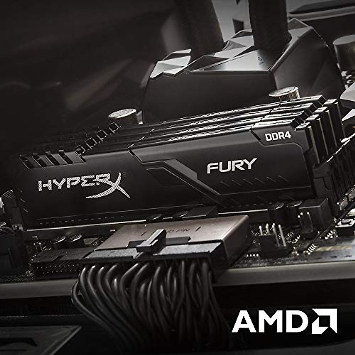 HyperX Fury 32GB 3200MHz DDR4 Ram CL16 DIMM Black Desktop Memory with low-profile heat spreader