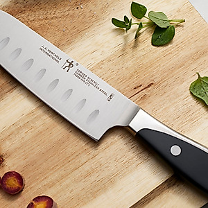 HENCKELS Forged Synergy Hollow Edge Santoku Knife, 5-inch, Black/Stainless Steel