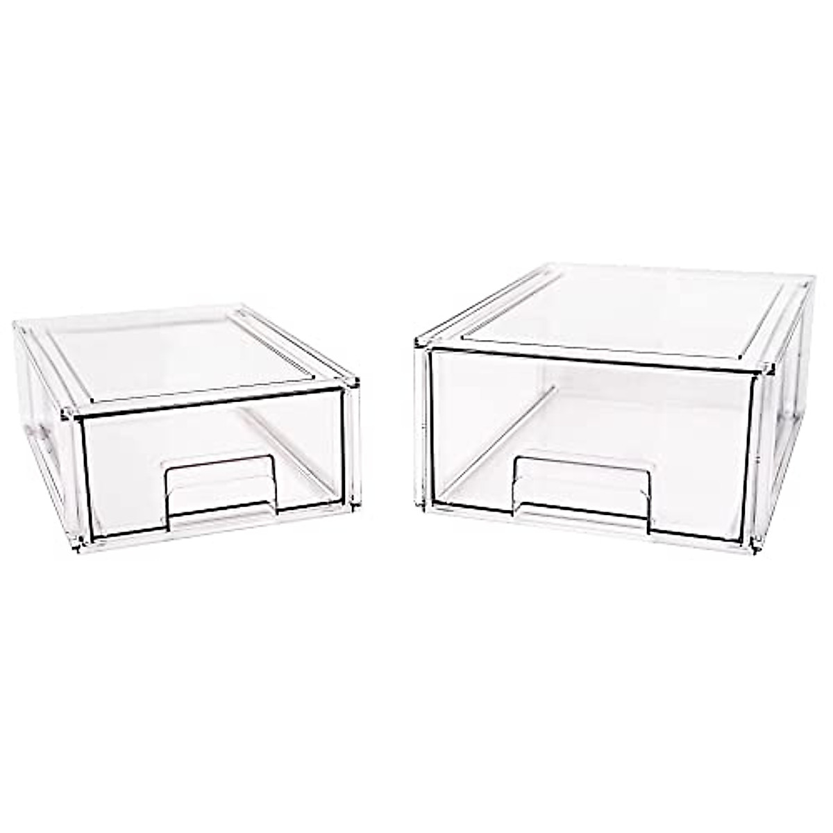 Oba Method Durable Clear 10 x 13.75 x 5.5 Acrylic Large Stackable Storage Container Drawer