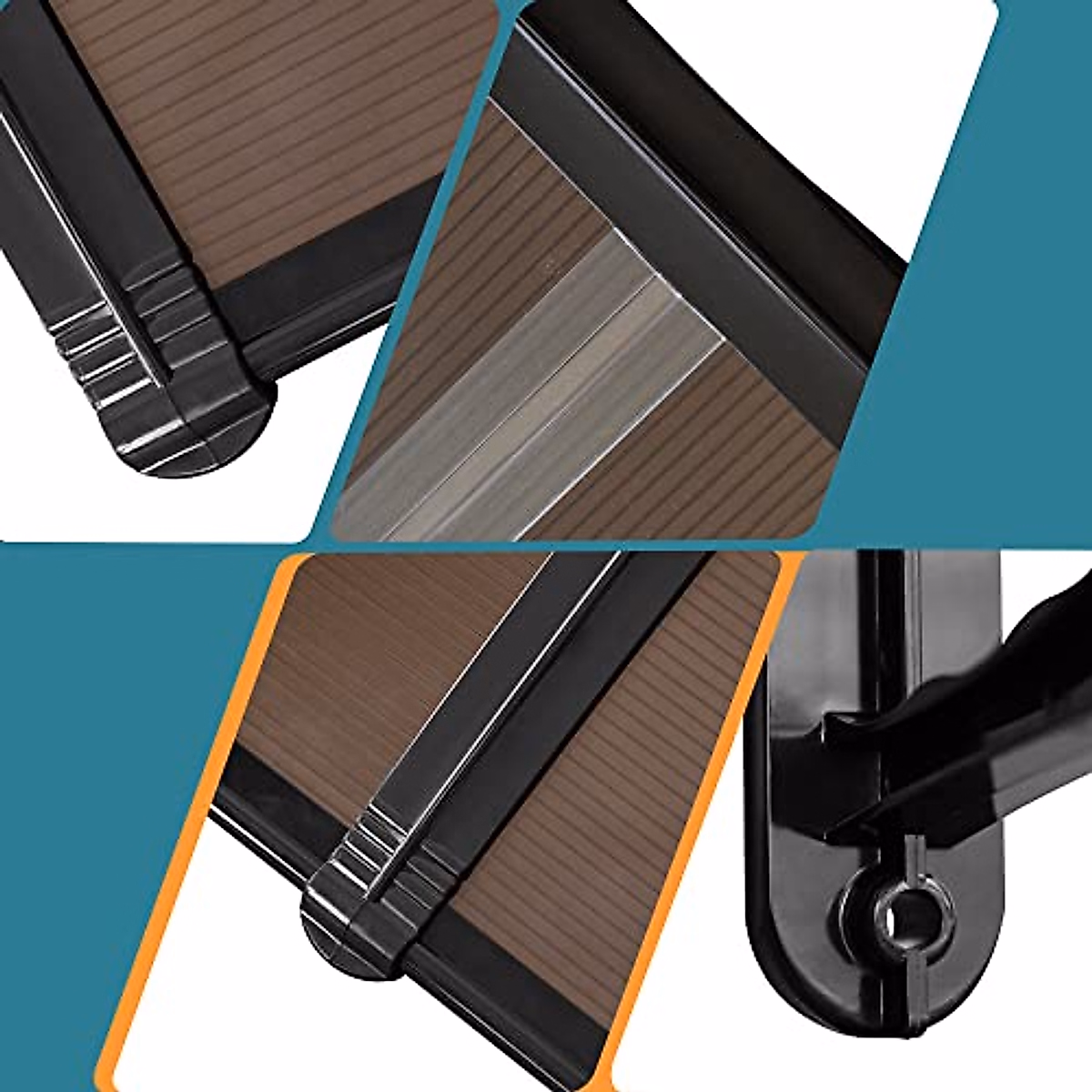 Mcombo 40"X80" Window Awning Outdoor Polycarbonate Front Door Patio Cover Garden Canopy 6055-4080(Dark Brown)