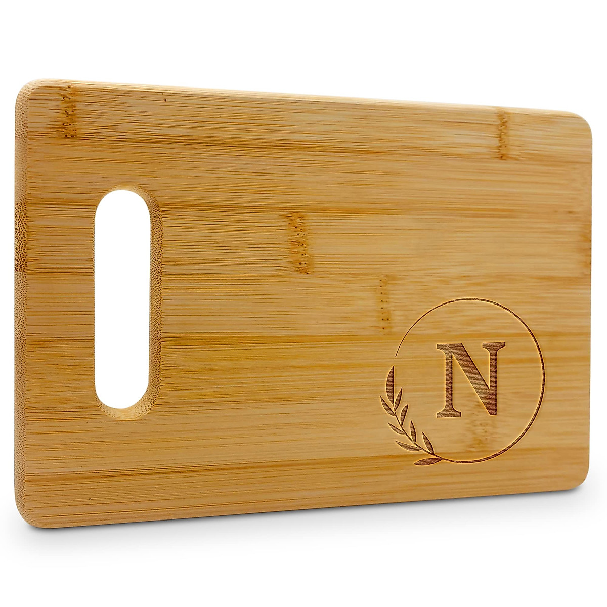 Personalized Cutting Boards - Small Monogrammed Engraved Cutting Board (N) - 9x6 Customized Bamboo Cutting Board with Initials - Wedding Kitchen Gift - Wooden Custom Charcuterie Boards by On The Rox