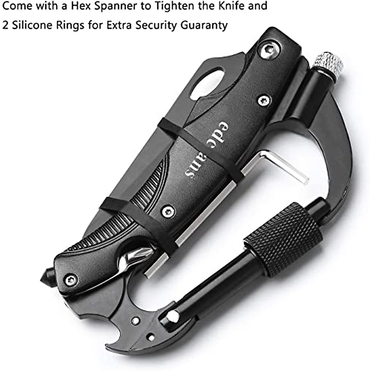 edcfans Multitool Carabiner, Tactical Carabiners Keychain for Men Outdoor Camping