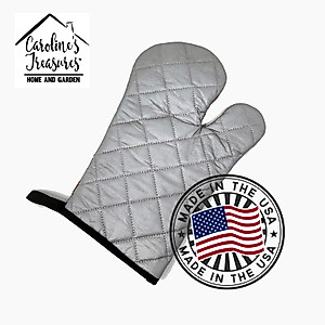 Caroline's Treasures MLM1146OVMT Lots of White Standard Poodle Oven Mitt Heat Resistant Thick Oven Mitt for Hot Pans and Oven, Kitchen Mitt Protect Hands, Cooking Baking Glove