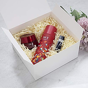 GEFTOL Gift Box 10 Pack 8 x 8 x 4 inches Fold Box Paper Gift Box Bridesmaids Proposal Box for Bridal Birthday Party Christmas (White)