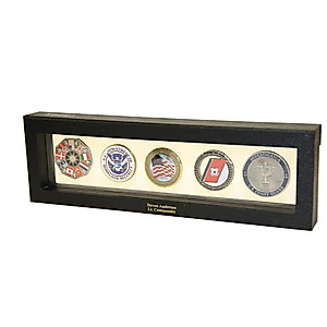 5 Challenge Coin/Casino Chip/Coins Display Case Box Frame Holder Shadowbox