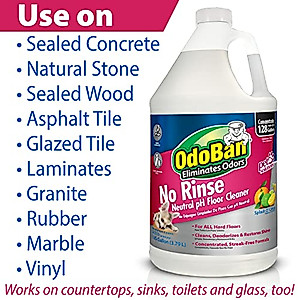 OdoBan Pet Solutions Neutral pH Floor Cleaner Concentrate, 1 Gallon, and Oxy Stain Remover, 32 Ounce Spray