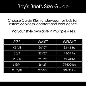 Calvin Klein Boys' Little Modern Cotton Assorted Briefs Underwear, 3 Pack, Black/Black/Black, X-Small