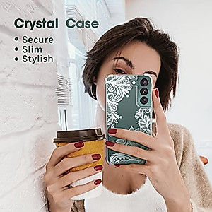 Cutebe [3 in 1 Cute Clear Case for Samsung Galaxy S22 6.1 Inch 2022 Released, Shockproof Series Protective Cover with Screen Protector and Camera Lens Protector for Women, Girls