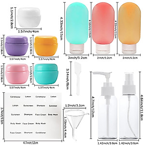Travel Bottles Silicone Bottles for Travel, Silicone Refillable Size Containers with Travel Jewelry Case, Travel Accessories Travel Tubes Toiletries for Cosmetic Shampoo Cream Conditioner Lotion Soap