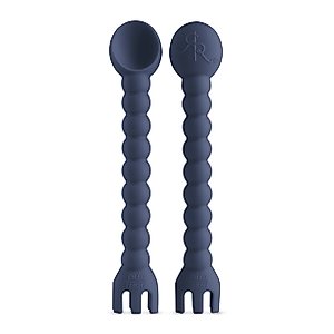 Ryan & Rose Cutie Tensils Baby Spoon and Fork [2 Pack] (Captain)