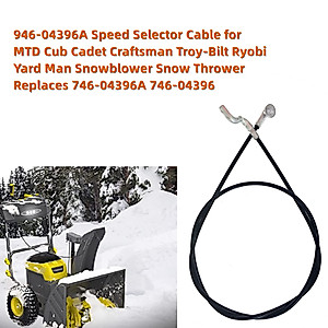 ZLIANGQ 946-04396A Speed Selector Cable for MTD Cub Cadet Craftsman Troy-Bilt Ryobi Yard Man Snowblower Snow Thrower Replaces 746-04396A 746-04396