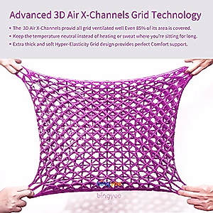 Bingyee Gel Seat Cushion 1.8 Inch Cooling Gel Double Seat Cushion for Pressure Relief Orthopedic Chair Pads for Home Chair Office Chair Car Seat Cushion Sweatless Bottom for Long Sitting