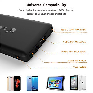 Antank Gulikit Attached Power Bank for Switch, 10000mAh 5V/3A Fast Charging Portable Charger, Rechargeable Backup Battery Pack Charging Case Compatible with Switch for Extending 10+ Playing Hours