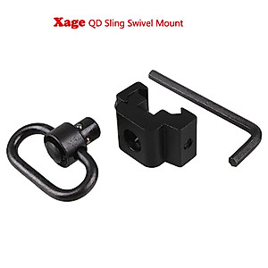 Xage QD Sling Swivel Mount - with Base Rail Mounted Push Button (Sling Attachment for Picatinny/Weaver)