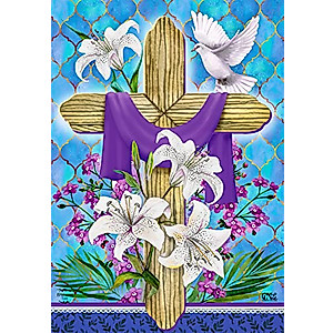 Briarwood Lane Easter Lily Cross Holiday Garden Flag 12.5" x 18"