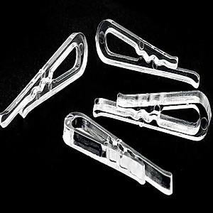 AIMPGSTL 100Pcs Transparent Plastic Alligator Clip 38mm Shirt Fixing Packing Clip U Shape Plastic Clothespins for Ties Socks Pants Shirts