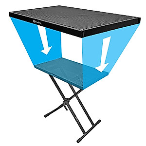 AxcessAbles Lightweight 28x16 Portable DJ Table Stand | DJ booth with Double-X Keyboard Stand | DJ Laptop and Controller Stand | Midi Keyboard Stand | Audio Mixer Stand, DJ Desk, DJ Synth Stand