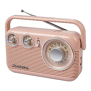 Studebaker SB2003 Retro Portable AM/FM Radio AC or Battery Operated (Rose Gold)