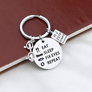 PLITI Ophthalmologist Gift Funny Optometrist Gifts Ophthalmology Gift For Optometrist Optic Eye Doctor Specialist Optometry Student Eat Sleep Fix Eyes Repeat Keychain (Eat Sleep Eyes)