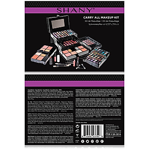 SHANY All In One Makeup Kit (Eyeshadow, Blushes, Face Powder, Lipstick, Eye liners, Makeup Pencils and Makeup Mirror - Makeup Set With Reusable Makeup Storage Box - Black