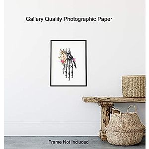 Original Flower Hand Skeleton Wall Art Print - Unique Steampunk Anatomy - Gothic Home Decor for Dr Office - Gift for Doctor, Physician, Nurse, PA - 8x10 Unframed Photos - Orthopedic Bones Poster