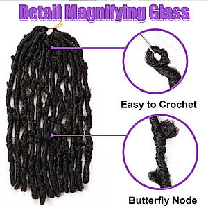 7 Packs Butterfly Faux Locs Crochet Hair 12 Inch Pre-looped Distressed Locs Soft Locs Crochet Hair For Black Women Crochet Braids Hair (12Inch 7Pack, 1B#)
