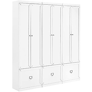 Crosley Furniture Harper 3-Piece Entryway Set with 3 Pantry Closets, White
