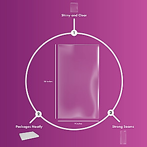 Purple Q Crafts Clear Basket Bags 9” x 20” 20 PACK Cellophane Gift Bags for Small Baskets, Mugs and Gifts 1.2 Mil Thick (20 Bags)