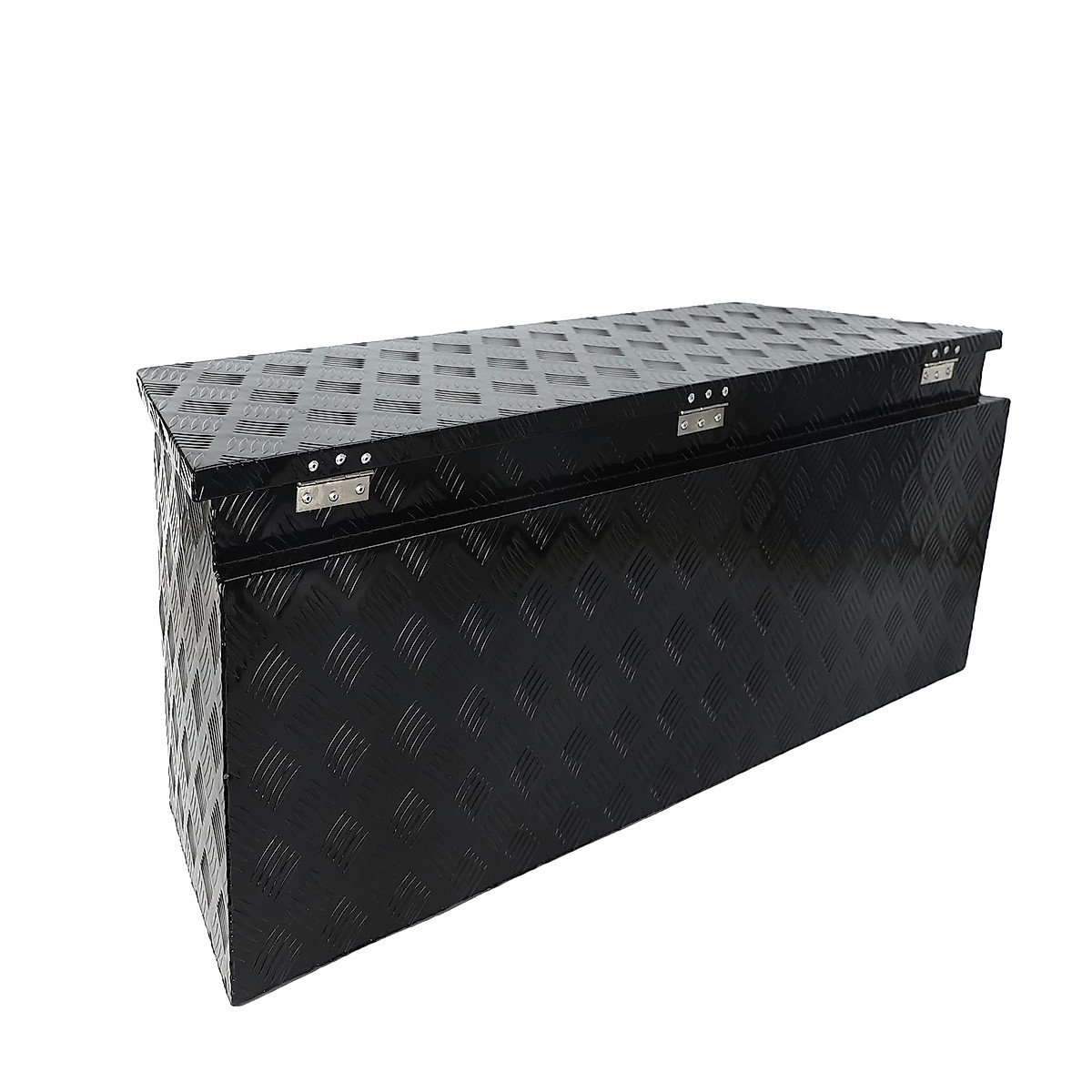 Minseter 49 Inch Aluminum 5 Bar Pickup Truck Trailer Tongue Storage Tool Box Organizer, Waterproof Truck Bed Toolbox with Lock & Keys, Black