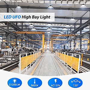 EVBFORU 6 Pack UFO LED High Bay Light 150W, High Bay LED Lights 21,000LM (160LM/W), 5000K LED Shop Light with IP66 Commercial Warehouse Area Light for Wet Location Area, Workshop, Garage
