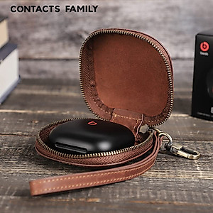 Beats Fit Pro Case, Beats Fit Pro Leather Case Genuine Leather Portable Protective Shockproof Cover for Beats Fit Pro 2021