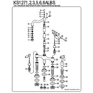 Kingston Brass KS1275ALBS Heritage Bridge Kitchen Faucet, 8-3/4", Oil-Rubbed Bronze