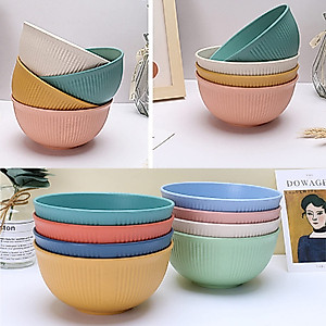 ATRDTO Set of 8,22 OZ Cereal Bowls, Unbreakable Wheat Straw Bowls, Microwave and Dishwasher Safe Reusable Bowls Set, for Ramen, Soup, Salad and more (22oz)