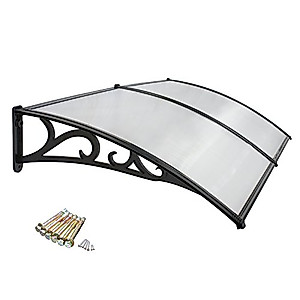 40 inch x 80 inch Window Awning Door Canopy Polycarbonate Cover Outdoor Front Door Patio Sun Shetter