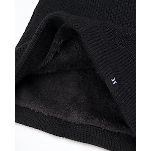 Hurley Men's Neck Gaiter - Multipurpose Winter Neck Gaiter Face Mask with Sherpa Lining, Size One Size, Solid Black