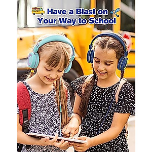 KLYLOP Kids Headphones with Microphone - 91dB Safe Volume Limited, Stereo Sounds, Wired On-Ear Headsets for Kids Teens with Sharing Splitter, Tangle-Free Foldable Headset for School/Tablet/Travel