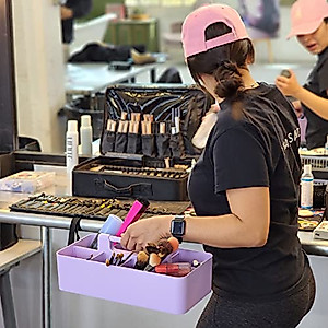 Enjoy Organizer -Large Portable Caddy, DIY Dividers, 8 Compartments, School Office Supplies Home Business Basket with Handle Storage Modern Made in USA (3 PACK, Lavender)