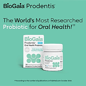 BioGaia Prodentis | Dental Probiotic Lozenges | Promotes Healthy Gums & Teeth | Defends Against Dental Problems | Replenishes Oral Microbiome | Improves Oral Health | Mint Flavor | 30 Day Supply