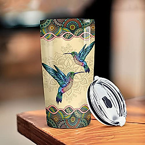 winorax Hummingbird Tumbler 20oz Stainless Steel Insulated Coffee Travel Mug Cup Tumblers with Lid Gift For Women Lady Girl Birthday Christmas Presents